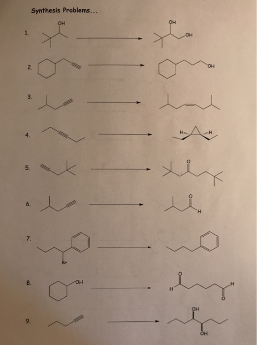 Solved Synthesis Problems... 2. 3. 4 5. 6. 7. 8. 9. | Chegg.com