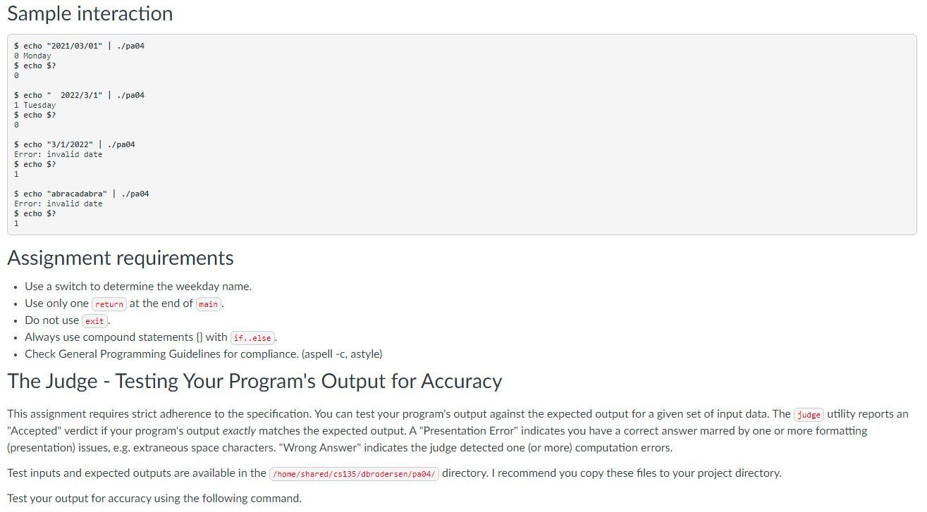 Solved Problem Description Write A Program That Reads A Date 