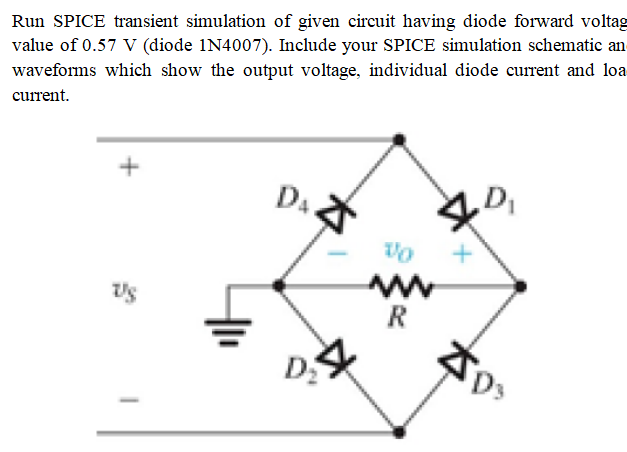 Solved Run SPICE transient simulation of given circuit | Chegg.com