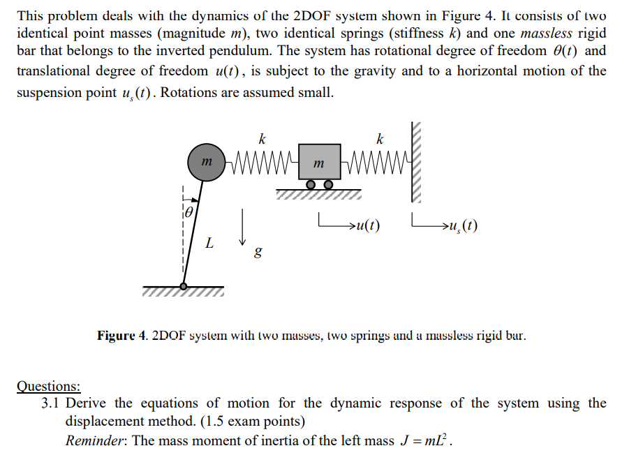 Solved This problem deals with the dynamics of the 2DOF | Chegg.com