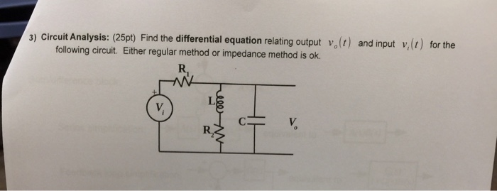 Solved Find the differential equation relating output v_o(t) | Chegg.com
