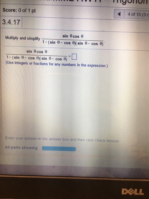 Solved Multiply and simplify sin theta cos theta/1 - (sin | Chegg.com
