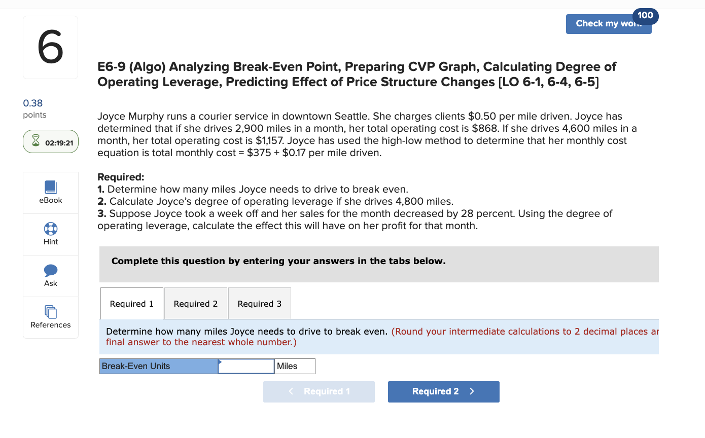 Solved E6-9 (Algo) Analyzing Break-Even Point, Preparing CVP | Chegg.com