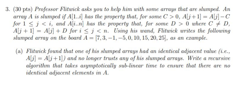 Solved 3. (30 pts) Professor Flitwick asks you to help him | Chegg.com