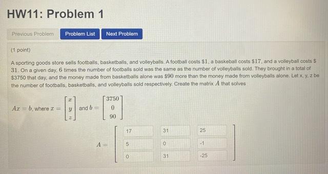 Solved HW11: Problem 1 Previous Problem Problem List Next | Chegg.com