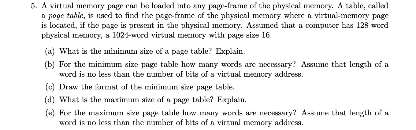 Solved A virtual memory page can be loaded into any | Chegg.com