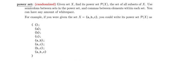 Solved power set: (randomized) Given set X, find its power | Chegg.com