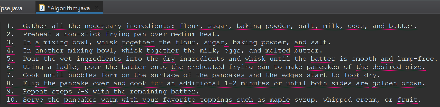 Solved Create a flowchart for making pancakes based on the | Chegg.com