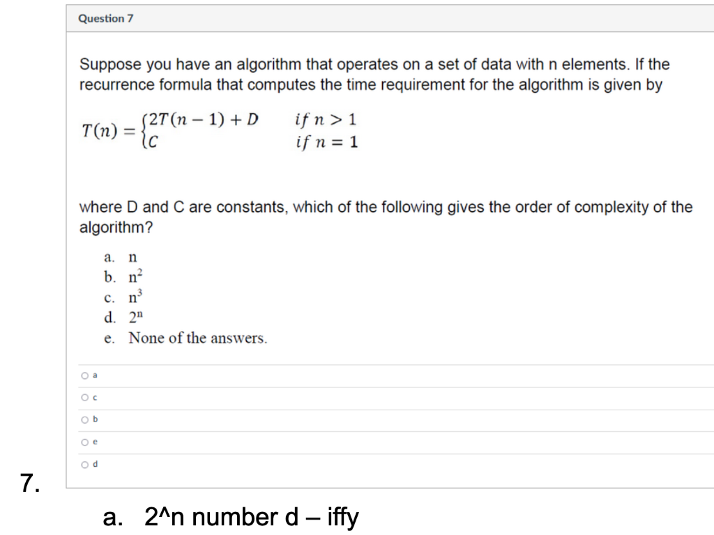 Solved Analysis of Algorithms I DON'T KNOW IF THAT IS THE | Chegg.com