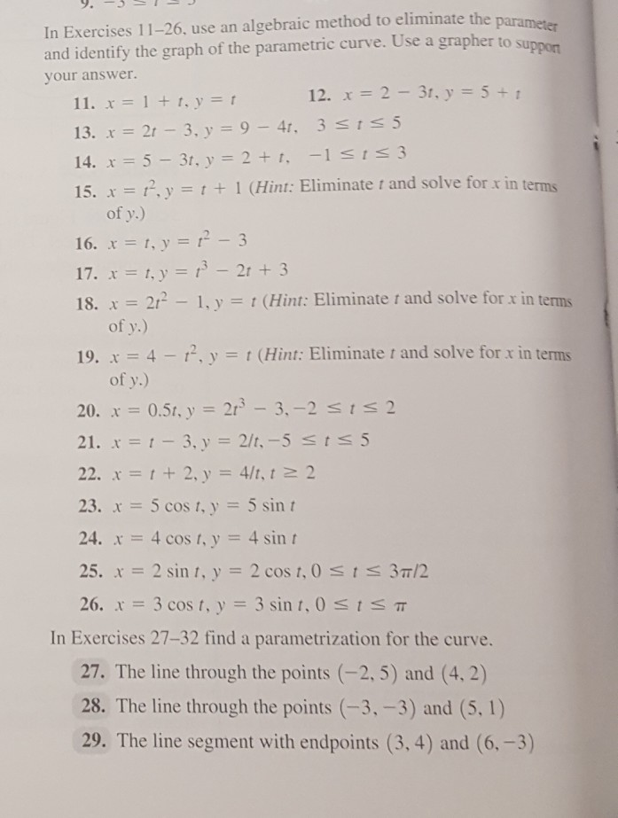 Solved In Exercises 11-26, use an algebraic method to | Chegg.com