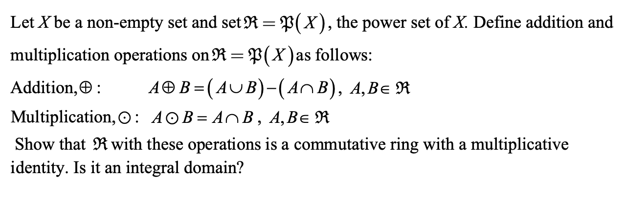 Solved = = = Let X be a non-empty set and set R=P(x), the | Chegg.com