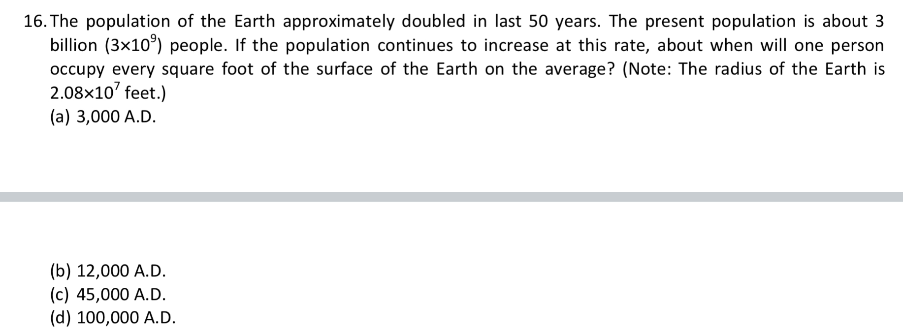 Solved The population of the Earth approximately doubled in | Chegg.com