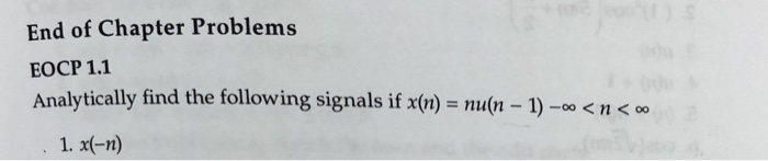 Solved End of Chapter Problems EOCP 1.1 Analytically find | Chegg.com