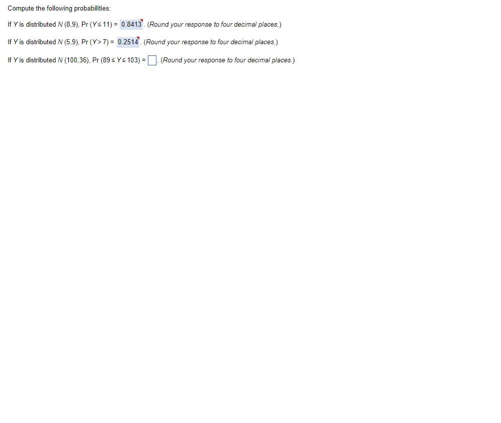 Solved Compute the following probabilities:If Y ﻿is | Chegg.com