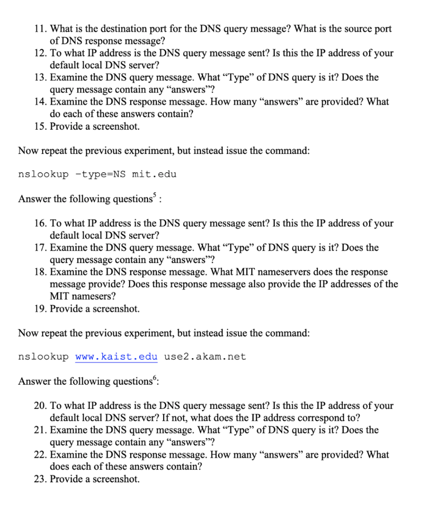 Solved 3. Tracing DNS with Wireshark Now that we are | Chegg.com