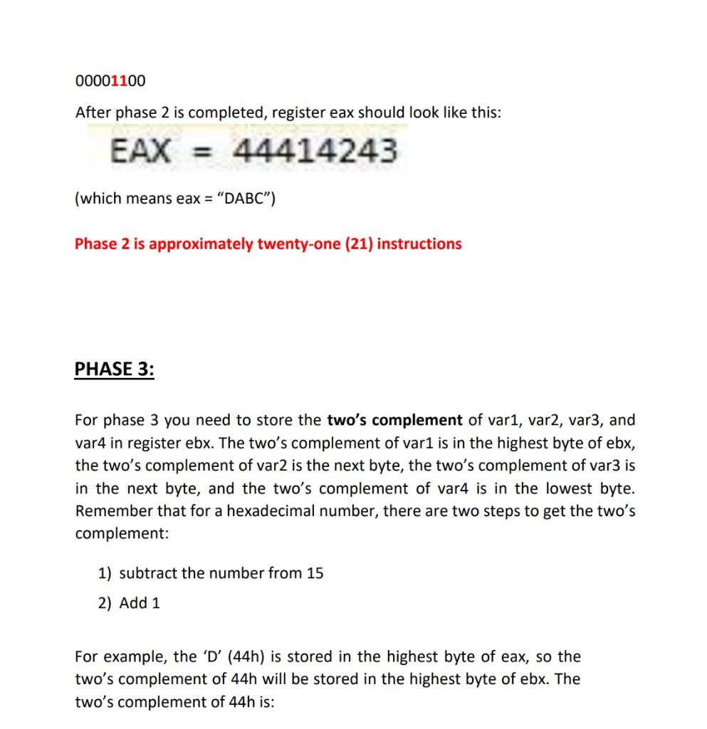 EAX=44414243 For this programming assignment you | Chegg.com