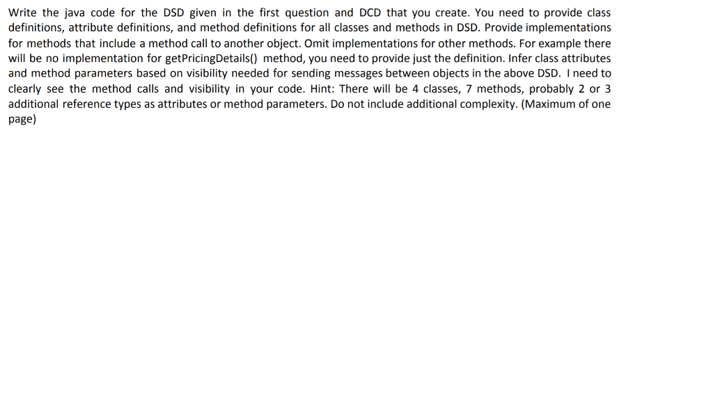 Solved Draw fully dressed UML Class Diagram (DCD) of the | Chegg.com