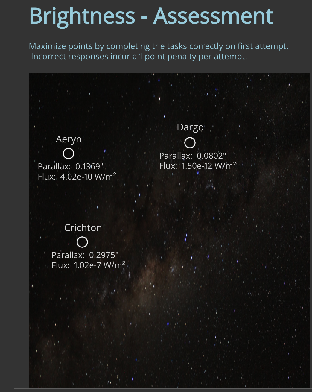 Solved Brightness - Assessment Calculate the distance and | Chegg.com