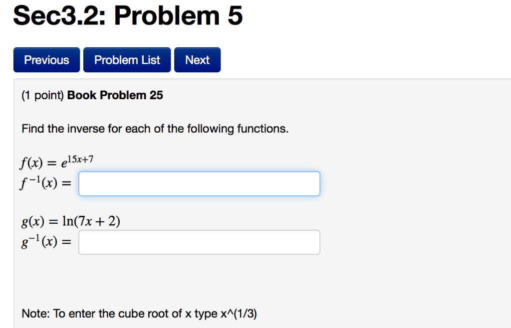 Solved Sec3.2: Problem 5 Previous Problem List Next (1 | Chegg.com