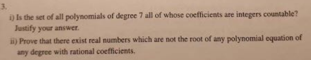 Solved Solve the following questions:i) ﻿Is the set of all | Chegg.com