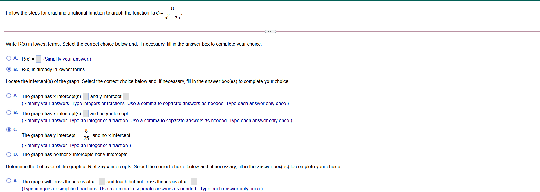 Solved 8 Follow the steps for graphing a rational function | Chegg.com