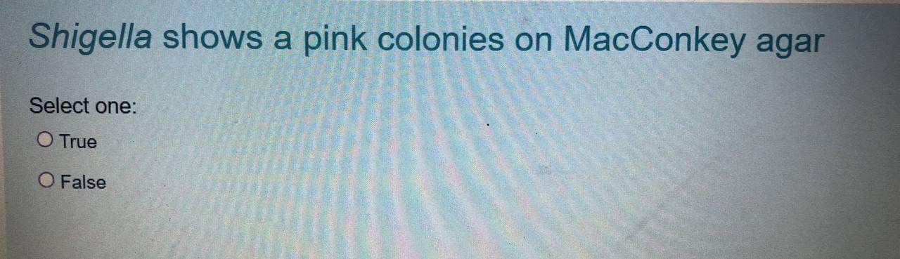 Solved Shigella shows a pink colonies on MacConkey agar | Chegg.com