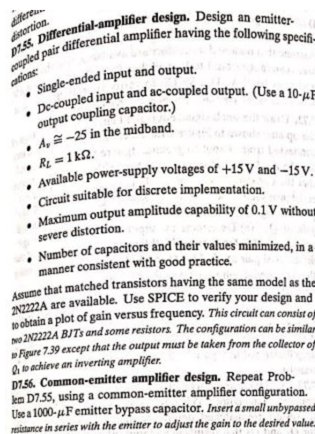 Solved different distortion. coupled pair differential | Chegg.com