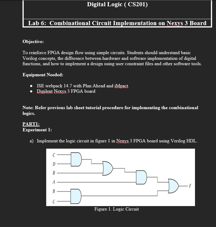 Solved Objective: To reinforce FPGA design flow using simple | Chegg.com