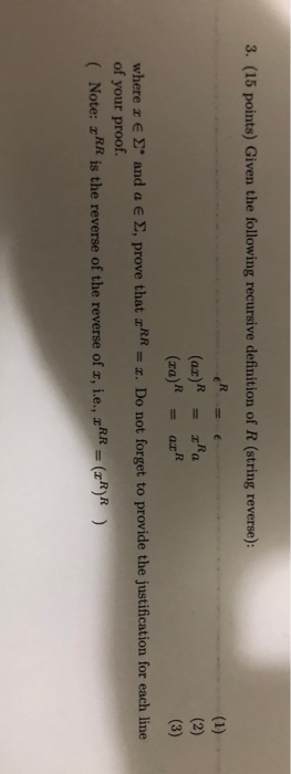 Solved 3. (15 points) Given the following recursive | Chegg.com