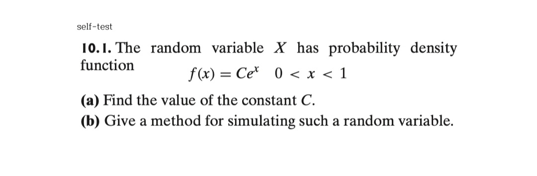 Solved 10. I. The random variable X has probability density | Chegg.com