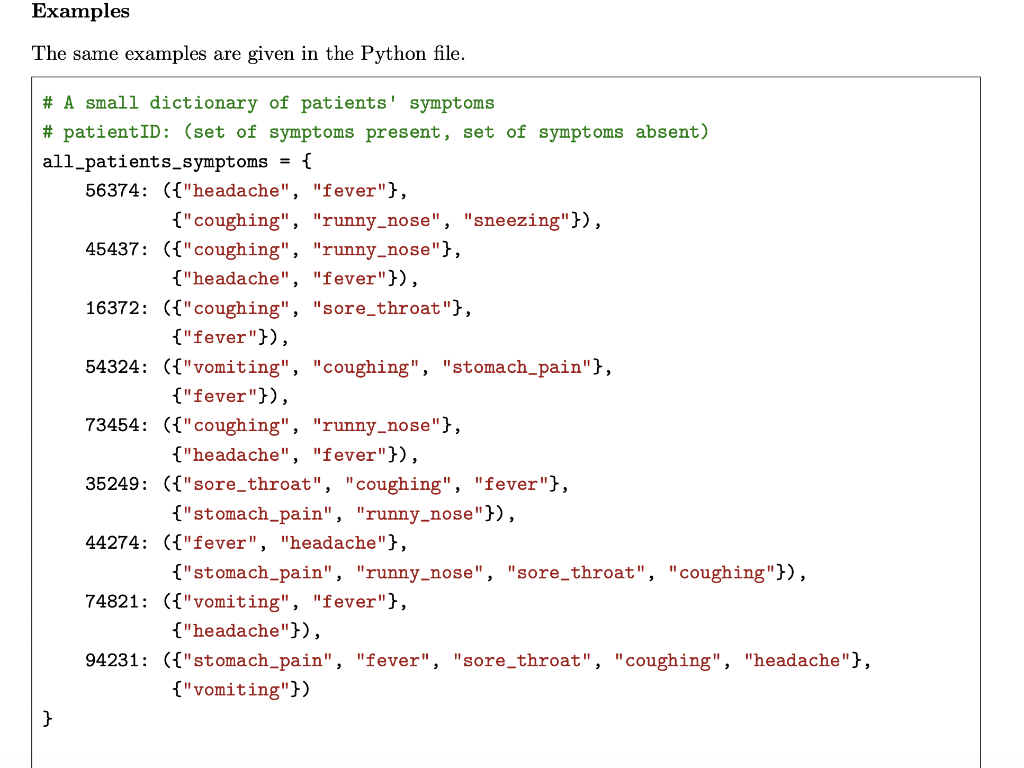 Solved Medical Diagnostics (50 points] Filename: medical | Chegg.com