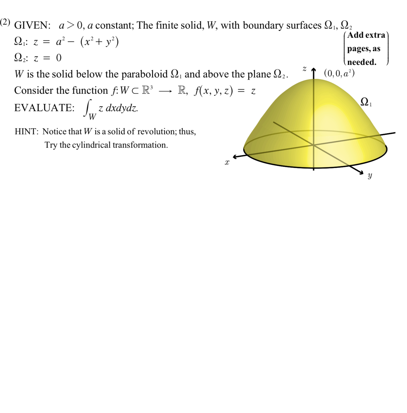 Solved Can I get some help with this homework. Calculus 3. | Chegg.com