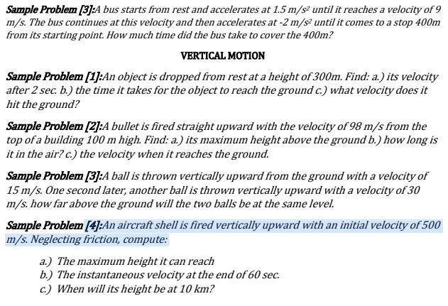 Solved Sample Problem (3]:A bus starts from rest and | Chegg.com