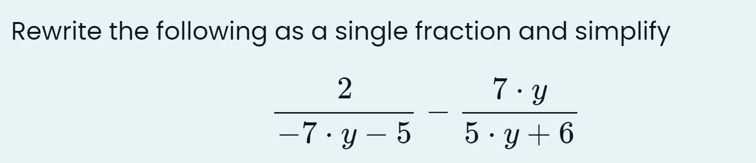 Solved Rewrite the following as a single fraction and | Chegg.com