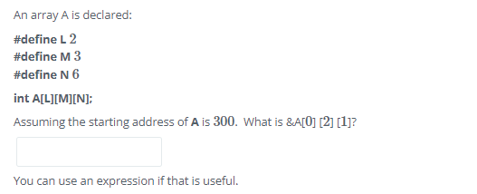 Solved An array A is declared: #define L 2 #define M3 | Chegg.com