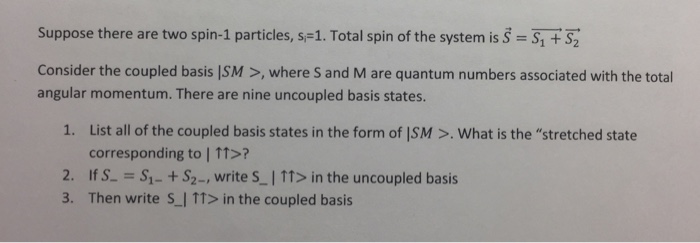 Solved Suppose there are two spin-1 particles, s_i = l. | Chegg.com