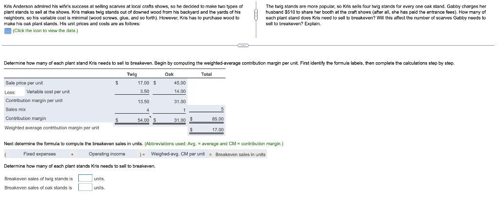 Solved Kris Anderson admired his wife's success at selling | Chegg.com