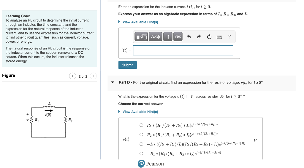 Solved For the given circuit (Figure 1), assume the | Chegg.com
