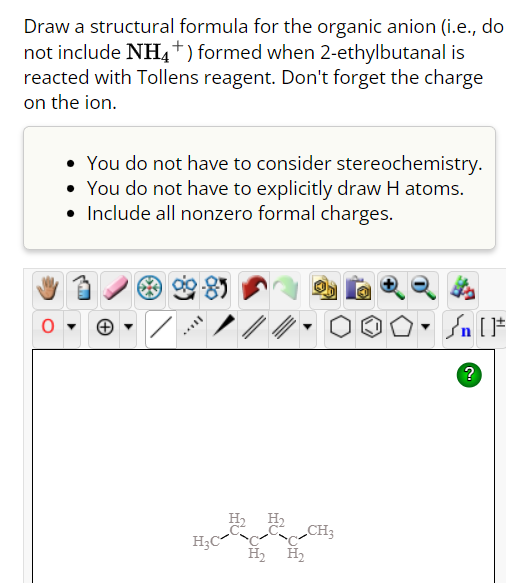 Solved Draw a structural formula for the organic anion | Chegg.com