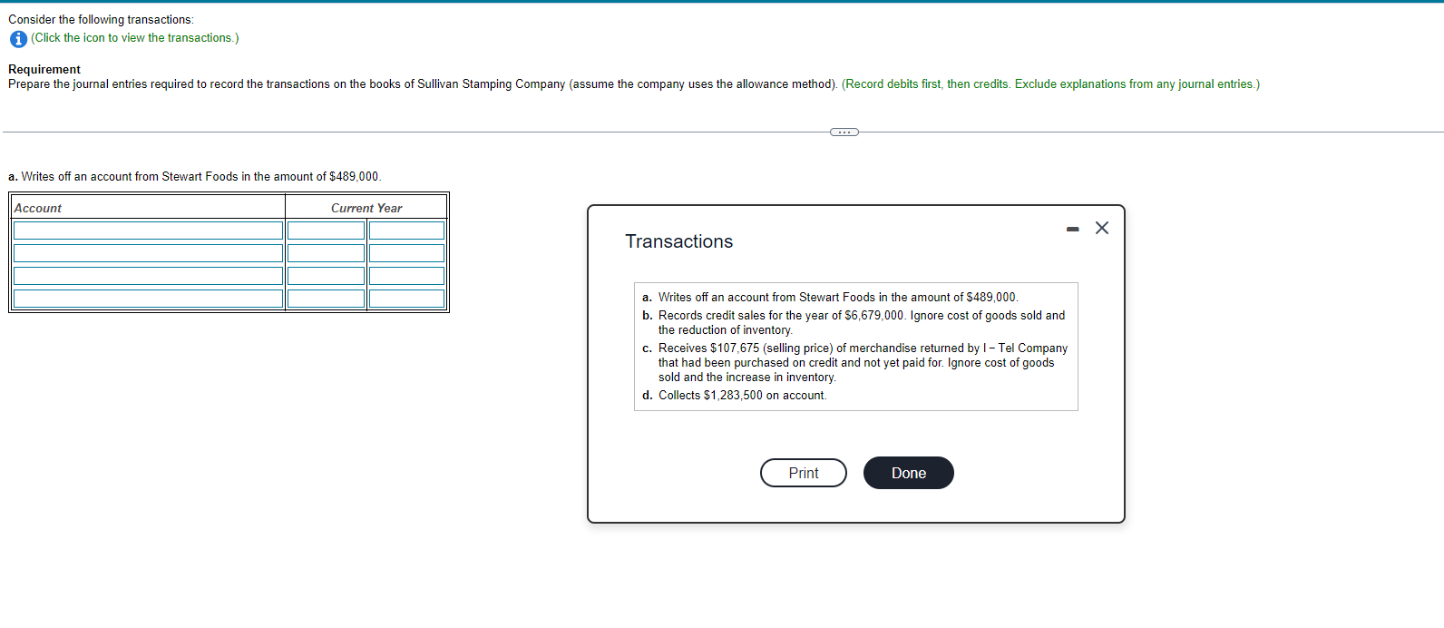 Solved Consider the following transactions: i (Click the | Chegg.com