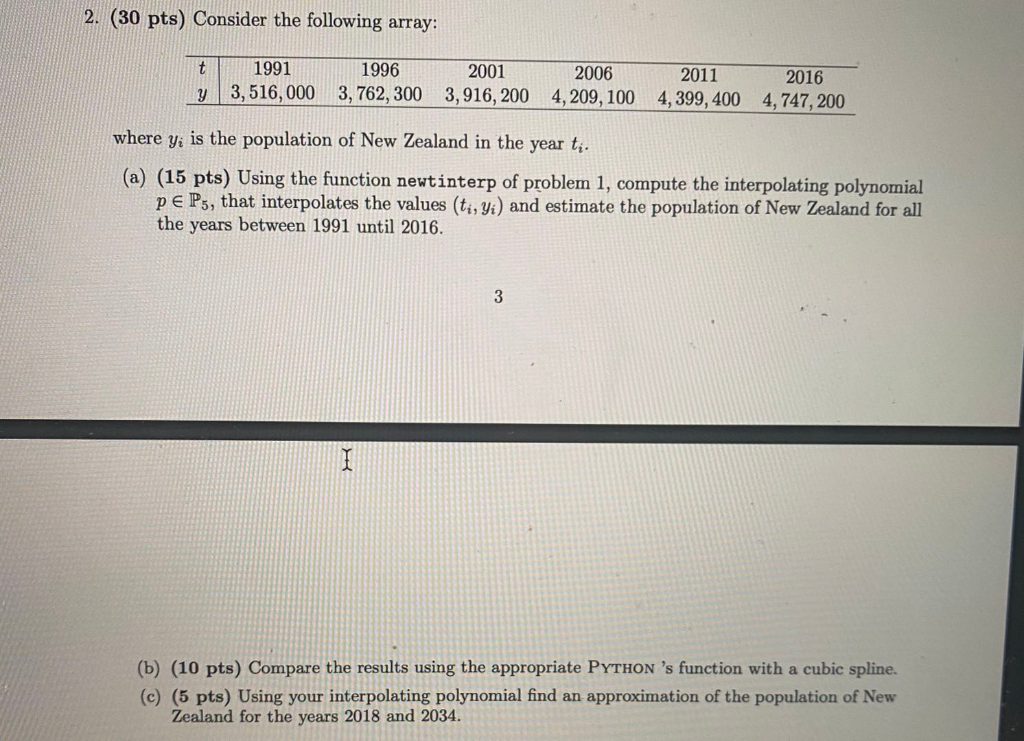 Solved 2. (30 pts) Consider the following array: t y 1991 | Chegg.com