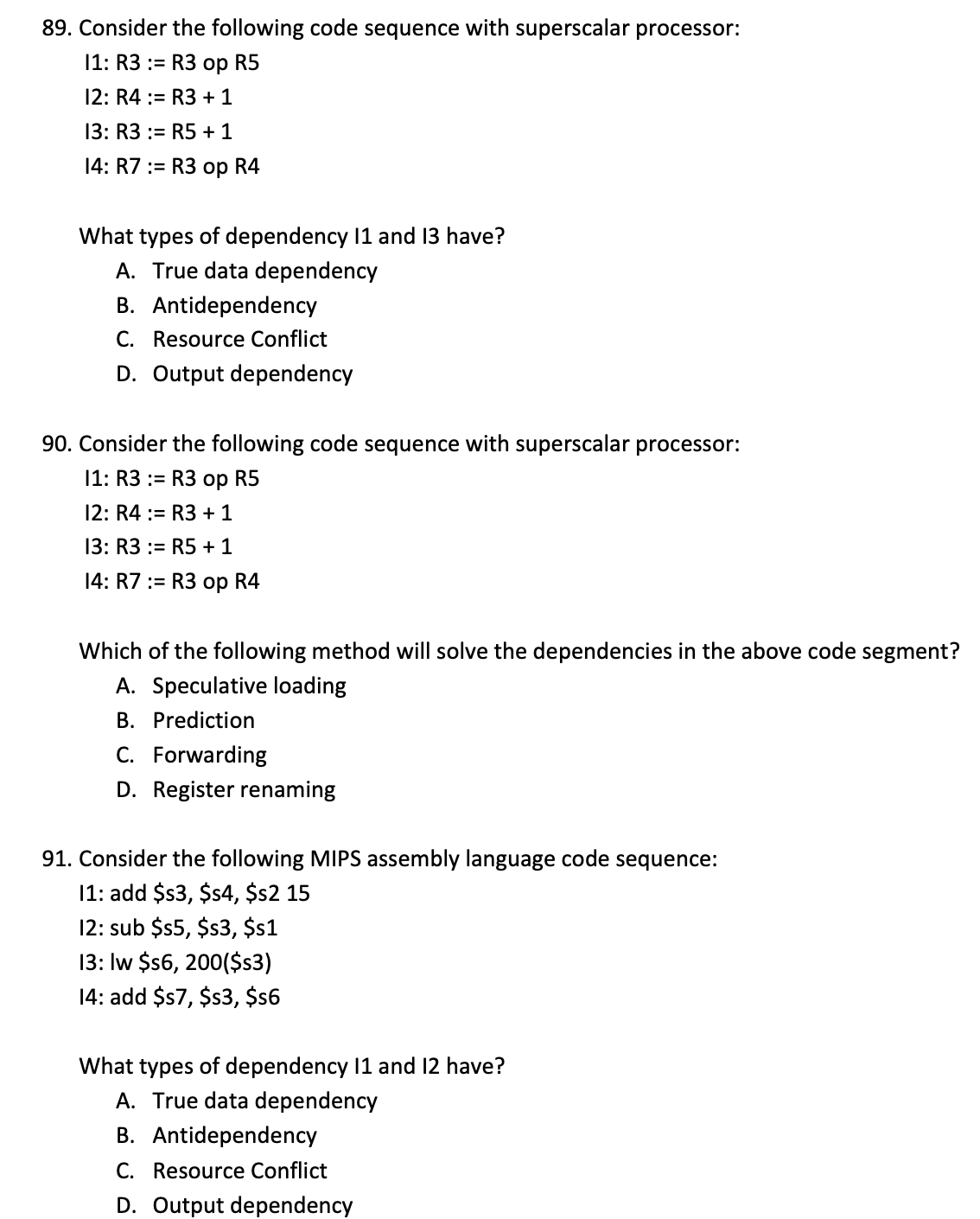 Solved 89. Consider the following code sequence with | Chegg.com Solved 89. Consider the following code sequence with | Chegg.com