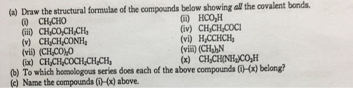Solved (a) Draw the structural formulae of the compounds | Chegg.com