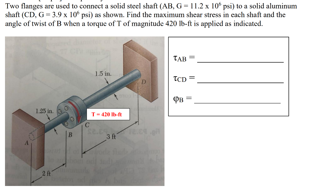Solved Two flanges are used to connect a solid steel shaft | Chegg.com