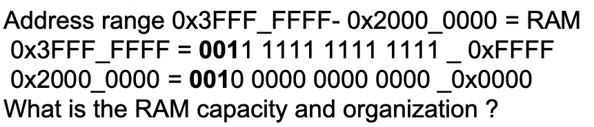 Solved Address range 0x3FFF_FFFF- 0×20000000=RAM 0x3FFF_FFFF | Chegg.com
