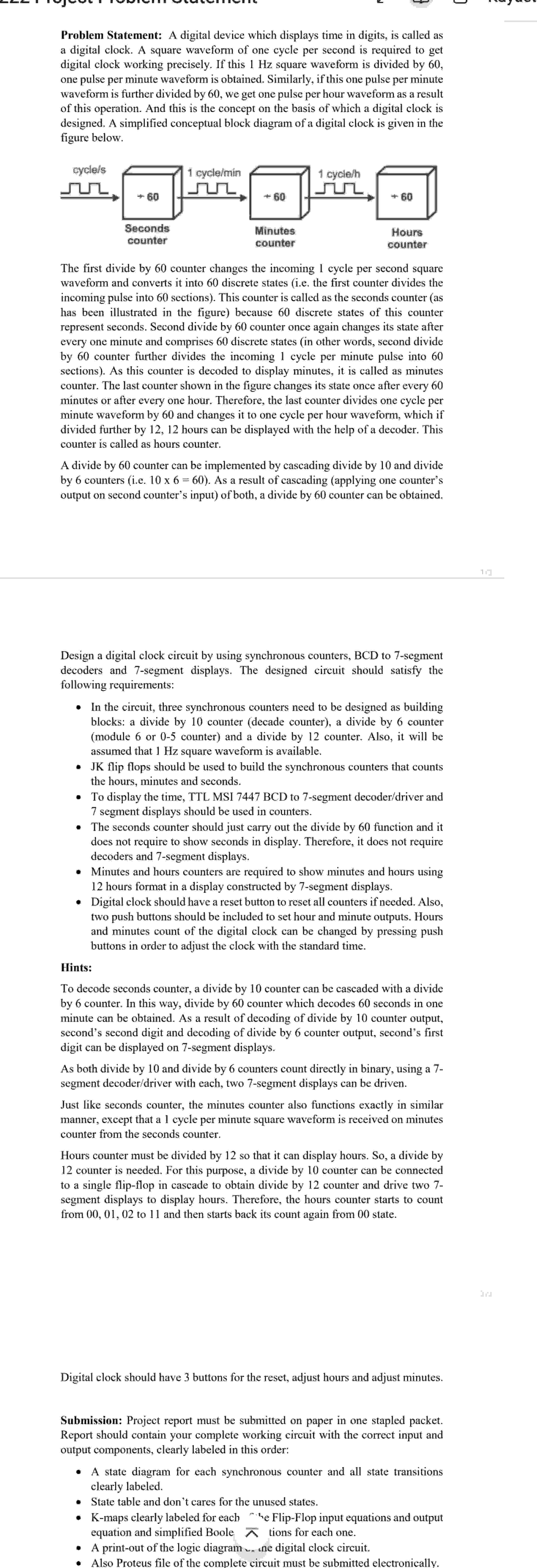 Solved Problem Statement: A digital device which displays | Chegg.com