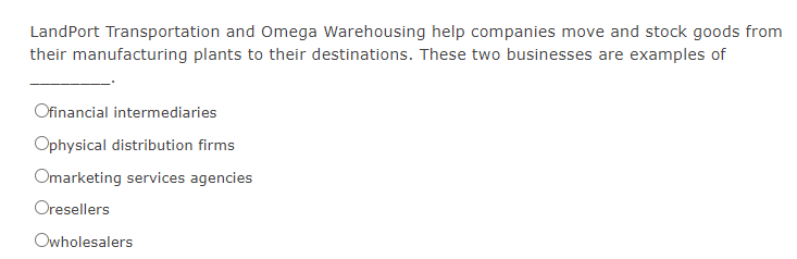 Solved LandPort Transportation and Omega Warehousing help | Chegg.com