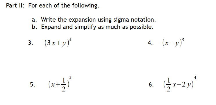 Solved Part II: For each of the following. a. Write the | Chegg.com