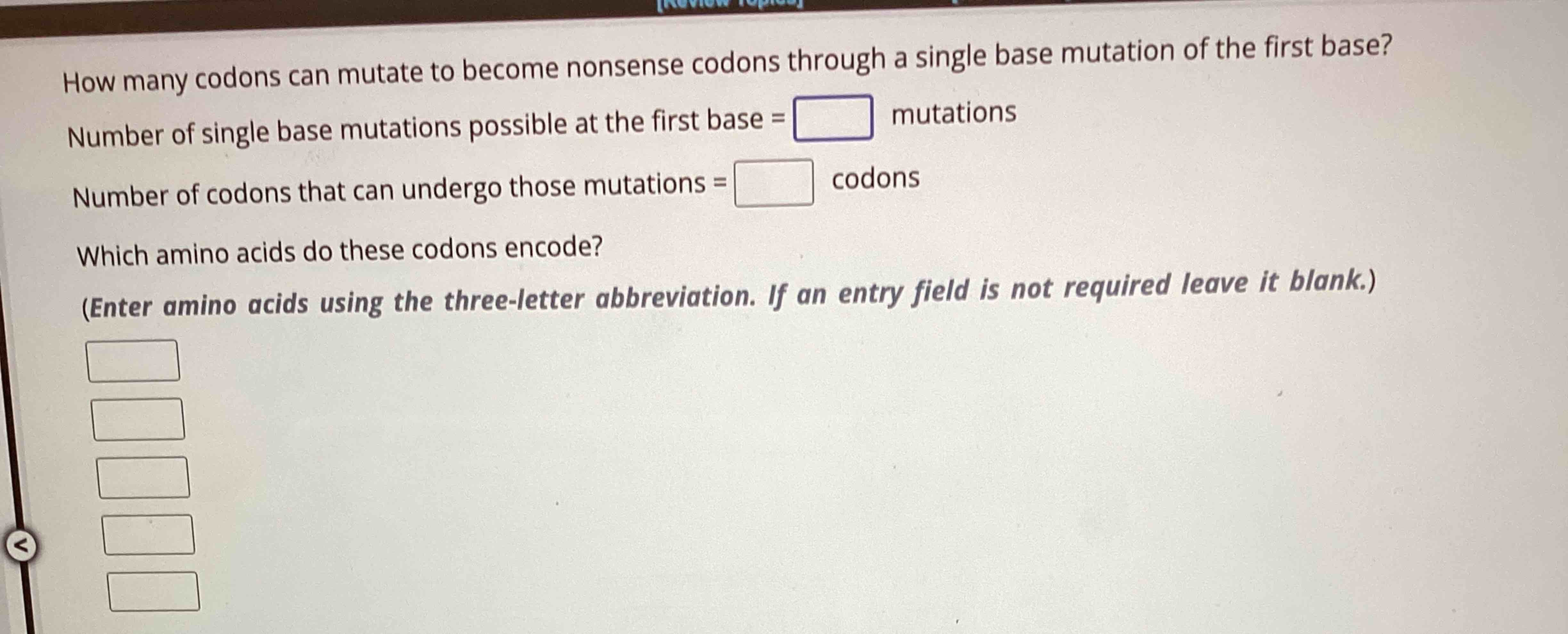 Solved How many codons can mutate to become nonsense codons | Chegg.com