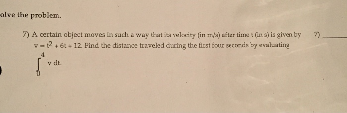 Solved A certain object moves in such a way that its | Chegg.com